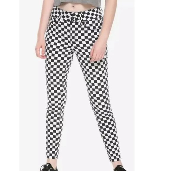 Hot Topic | Jeans | Ht Denim Checkerboard High Rise Skinny Jeans | Poshmark